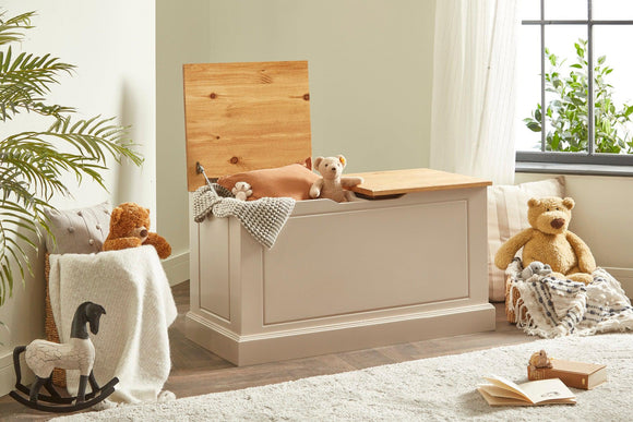 Panelled Toy Box with Double Compartments - Off the Grain