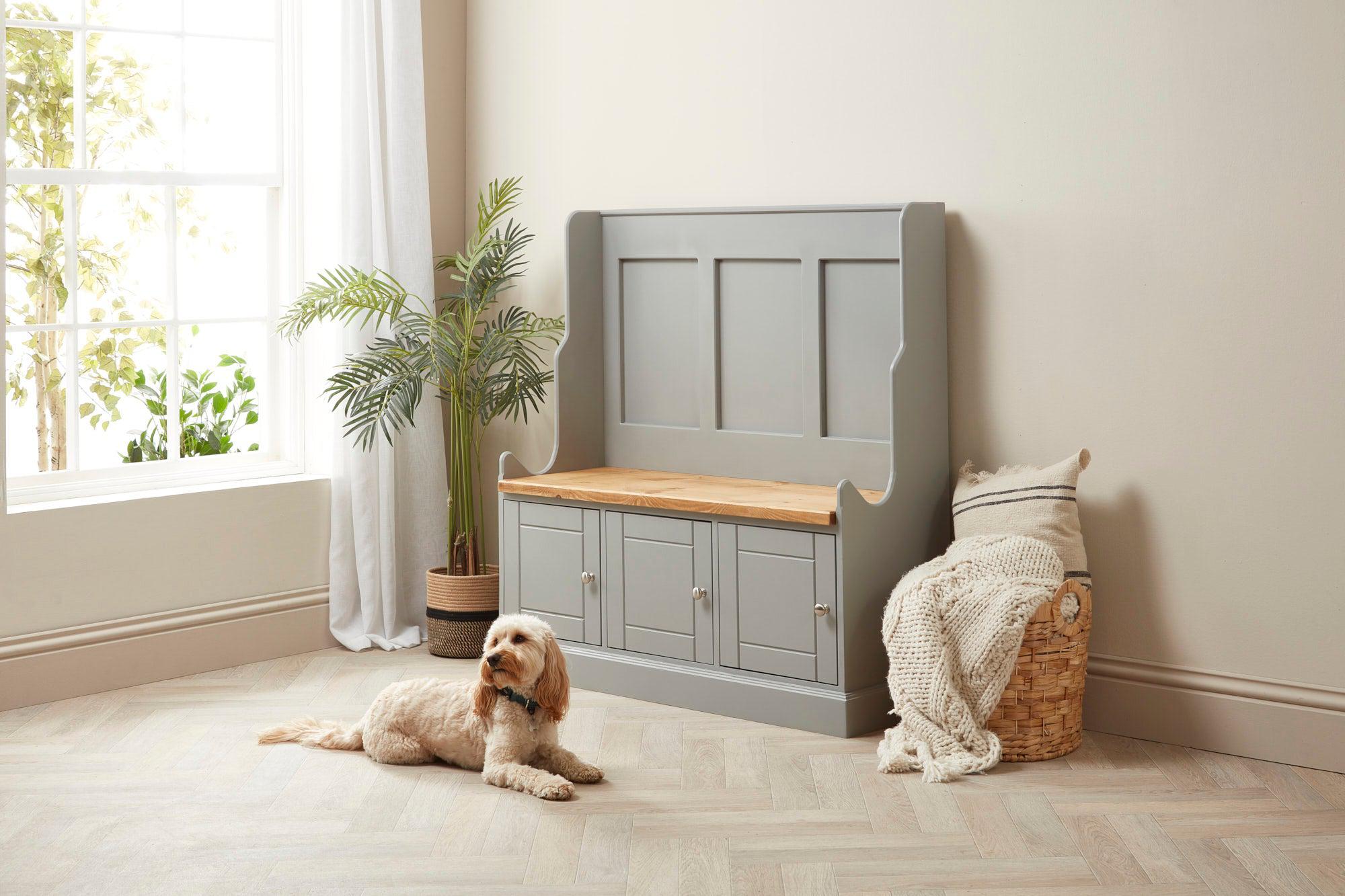 Shaker Style Monks Bench with Storage - Off the Grain