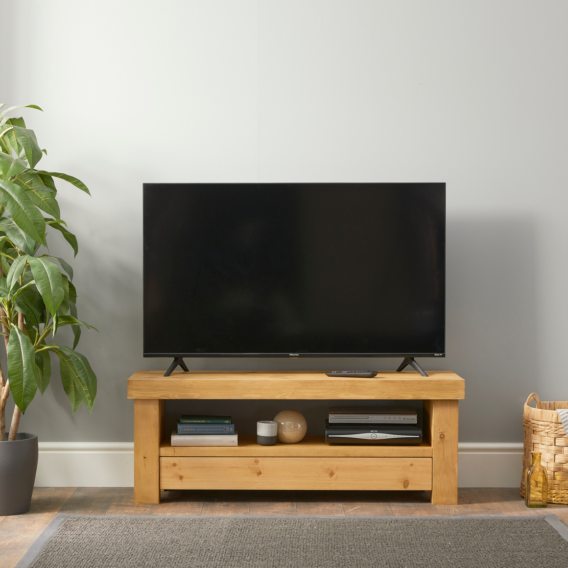 Solid Wood TV Stand / Unit with Storage - Off the Grain