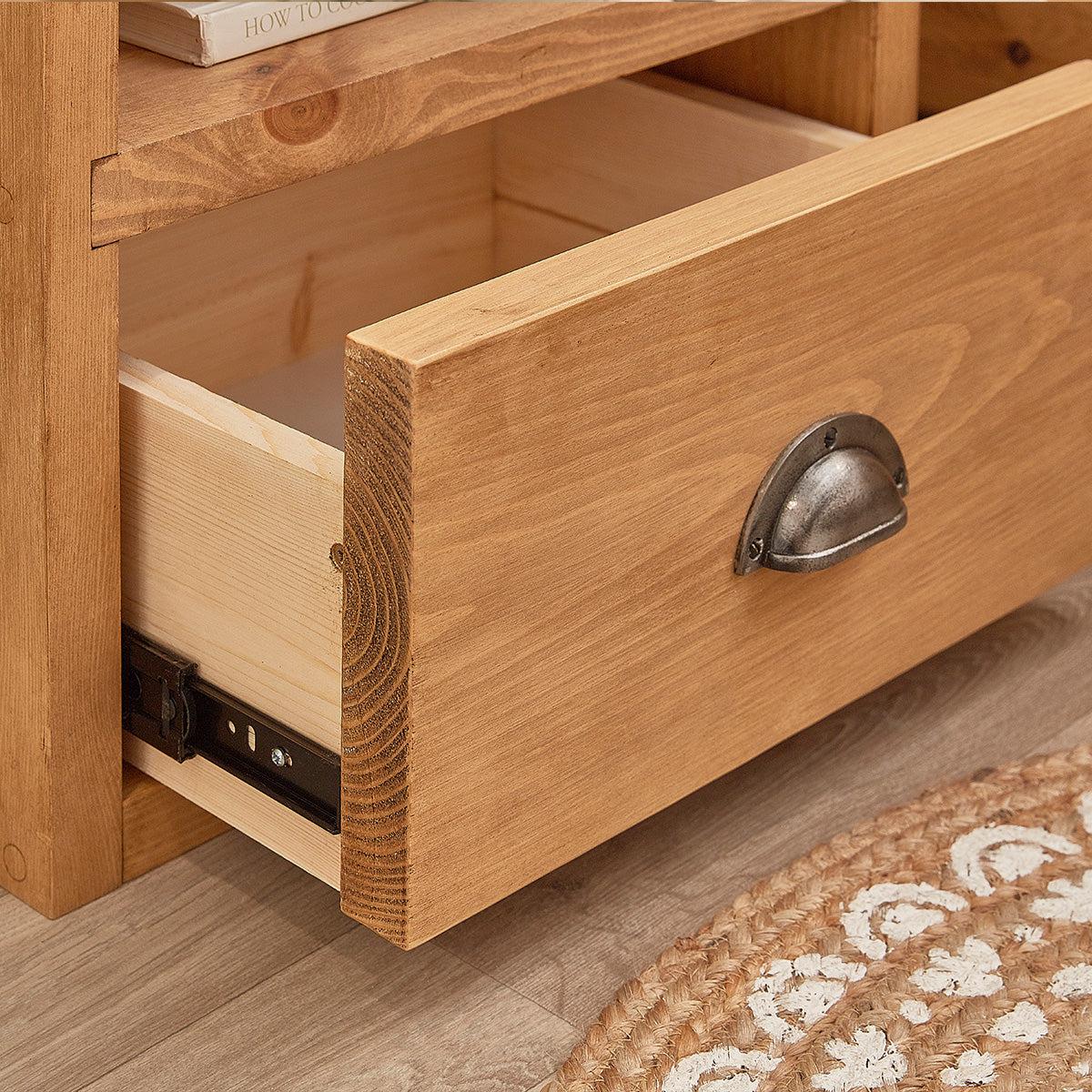 Chunky Solid Wood Lister Bedside Table with Drawer | Wooden Furniture ...